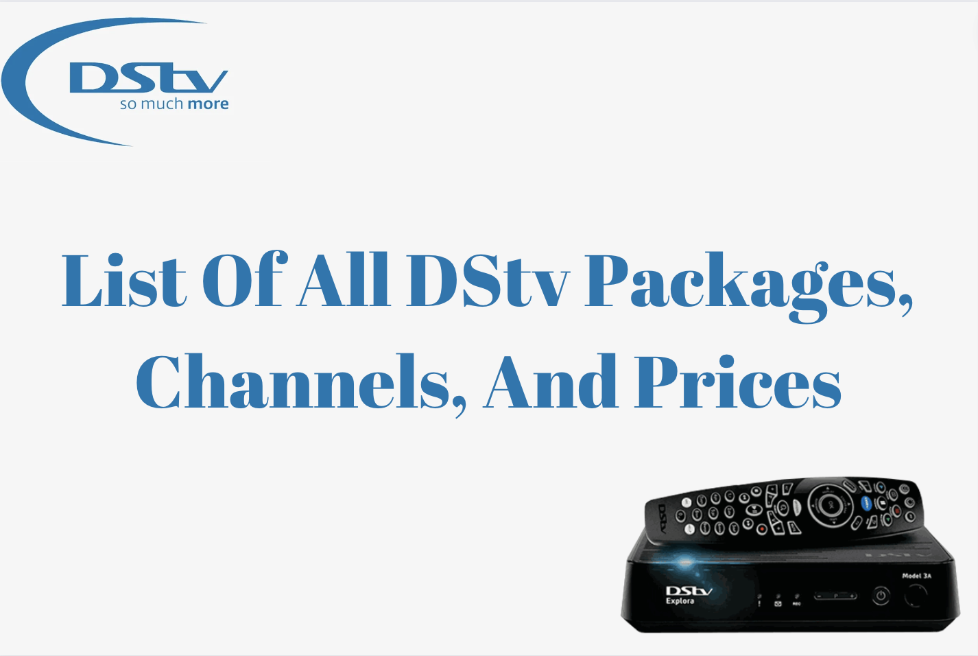 List Of All DStv Packages, Channels, And Prices