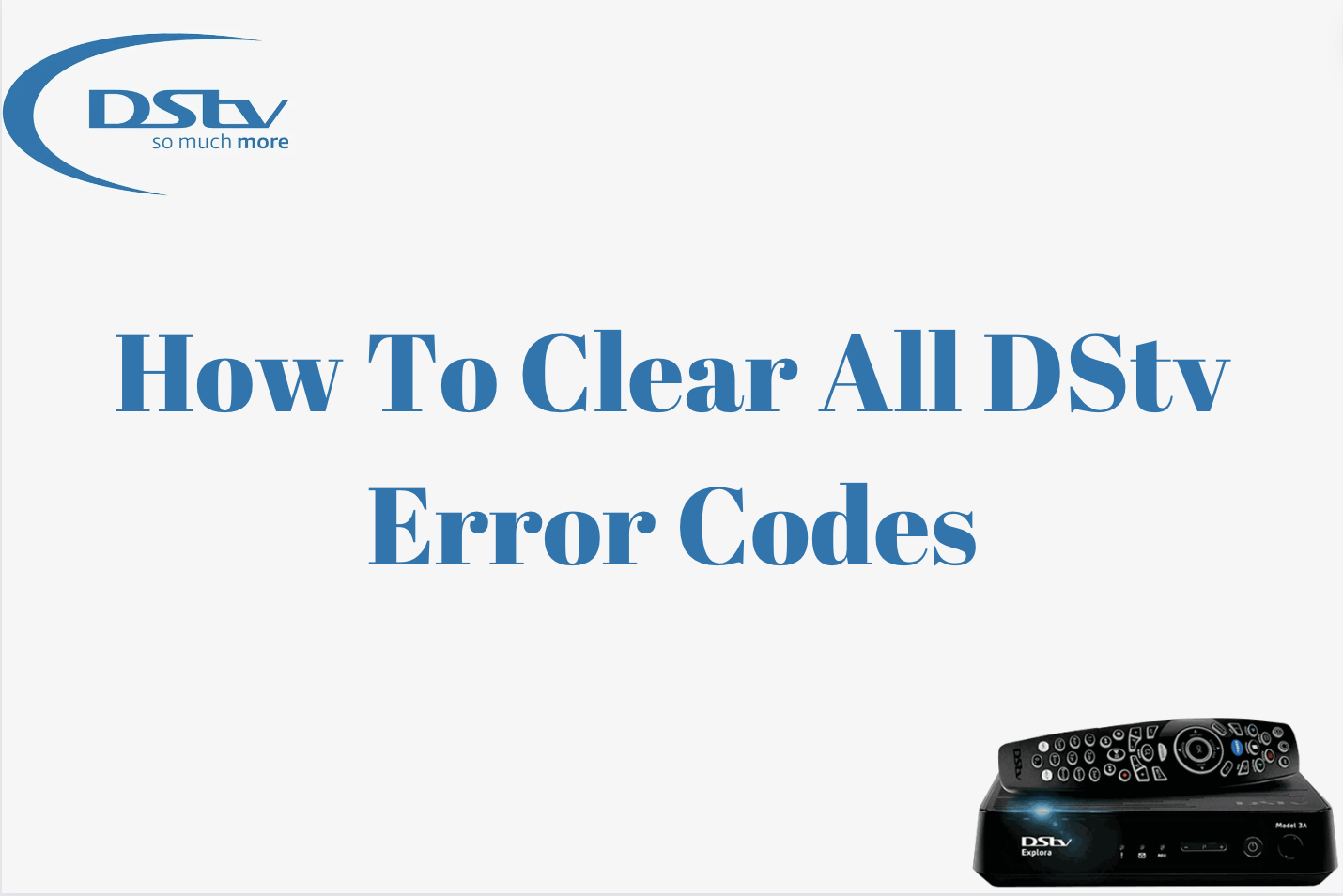 How To Clear All DStv Error Codes